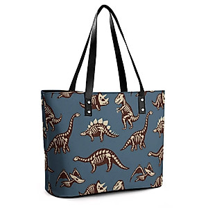 Womens Handbag Dinosaurs Animal Pattern Leather Tote Bag Top Handle Satchel Bags For Lady