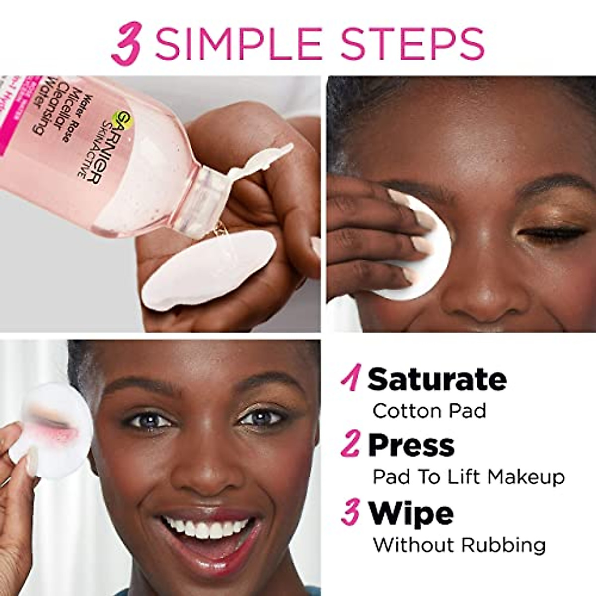 Garnier SkinActive Micellar Water with Rose Water and Glycerin, Facial Cleanser & Makeup Remover, All-in-1 Hydrating, 13.5 fl. oz, 1 count (Packaging May Vary)