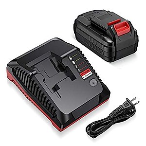 Powerextra 1Pack 3.7Ah 18 Volt Battery for Porter Cable PC18B Replacement + Battery Charger for Porter Cable 18-Volt Cordless Tool NiCad NiMh & Lithium Battery