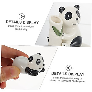 Abaodam 1 Set Ceramics Panda Doll Set Writing Brush Japanese Decor Sushi Plate Food Animal SOYA Sauce Holder Decorate Rice Spoon Dining Room Table Decor Cartoon Japanese Chopstick Stand