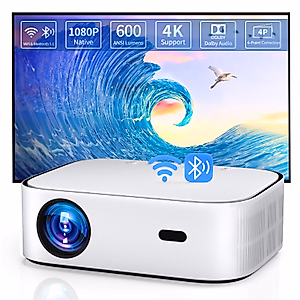 5G WiFi Bluetooth Home Projector, Toperson Native 1080P 600 ANSI 4K Supported Max 300" with 4P/4D Keystone Correction Video Projector for iPhone Android Smartphone, TV Stick, HDMI, Laptop, Tablet
