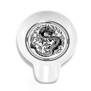 Hagary Dragon Spoon Rest Ceramic Spoon Rest For Stove Top Kitchen Counter Spoon Holder Cutlery Rests 16cm