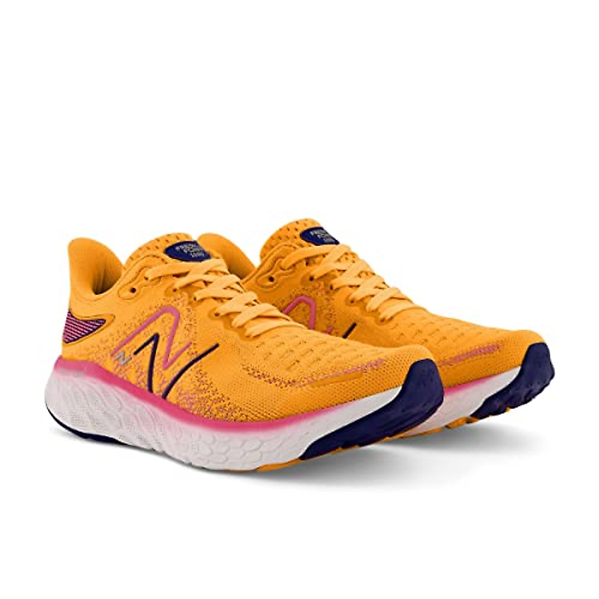 New Balance Women's Fresh Foam X 1080 V12 Running Shoe, Vibrant Apricot/Vibrant Pink/Night Sky, 8