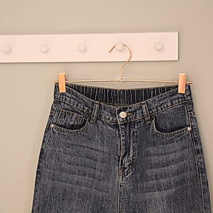 Koobay 13.8" Rose Gold Pants Clothes Hangers, 10PACKS, Metal Adjustable Clips Bottom Trousers Hanger Organization Display Hangers