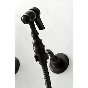 Kingston Brass KS1265ALBS Heritage Bridge Kitchen Faucet, Oil Rubbed Bronze