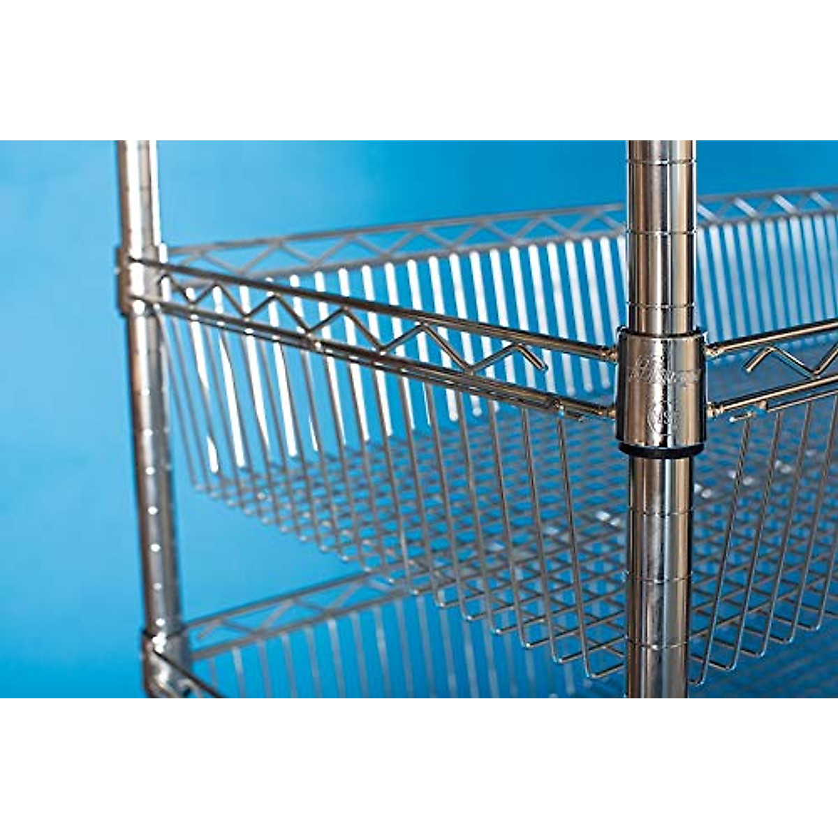 Omega 14" Deep x 36" Wide x 14" High 2 Tier Stationary Chrome Basket Unit