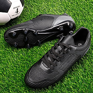 Dream Pairs Mens Firm Ground Soccer Cleats Soccer Shoes, Black/Grey - 7 (Superflight-2)
