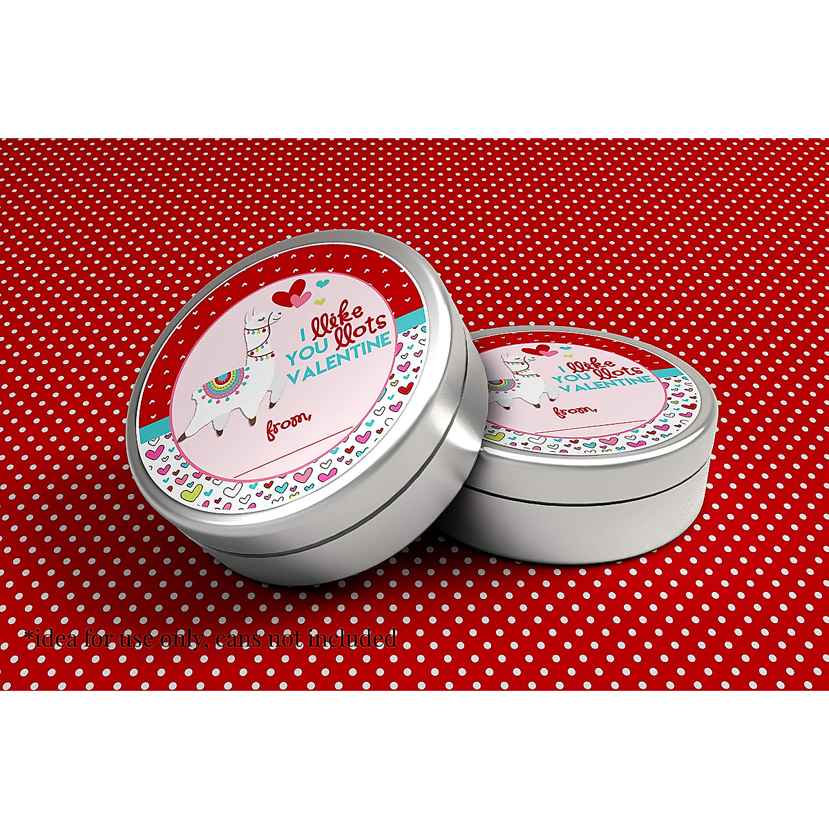 Like You Lots Llama-Themed Valentine Party Favor Sticker Labels, 40 2" Party Circle Stickers by AmandaCreation, Great for Classroom Valentines, Envelope Seals, Gifts & Treats