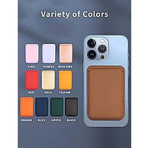 SONVICTY LIFE Magnetic Wallet for Apple MagSafe, Leather Mag Safe Wallet for Back of iPhone 13/13 Pro/Max and 12 Series, Magnetic Card Wallet Holder Compatible with Magsafe case, Brown