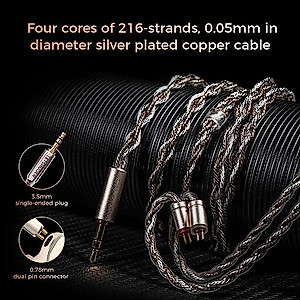 Letshuoer DZ4 in Ear Monitor Headphones, 3DD+1PR Driver HiFi IEM Earphones, Wired Earbuds with Alloy Faceplace Detachable Silver-Plated Cable for AudiophileSingers Musician DJ Stage