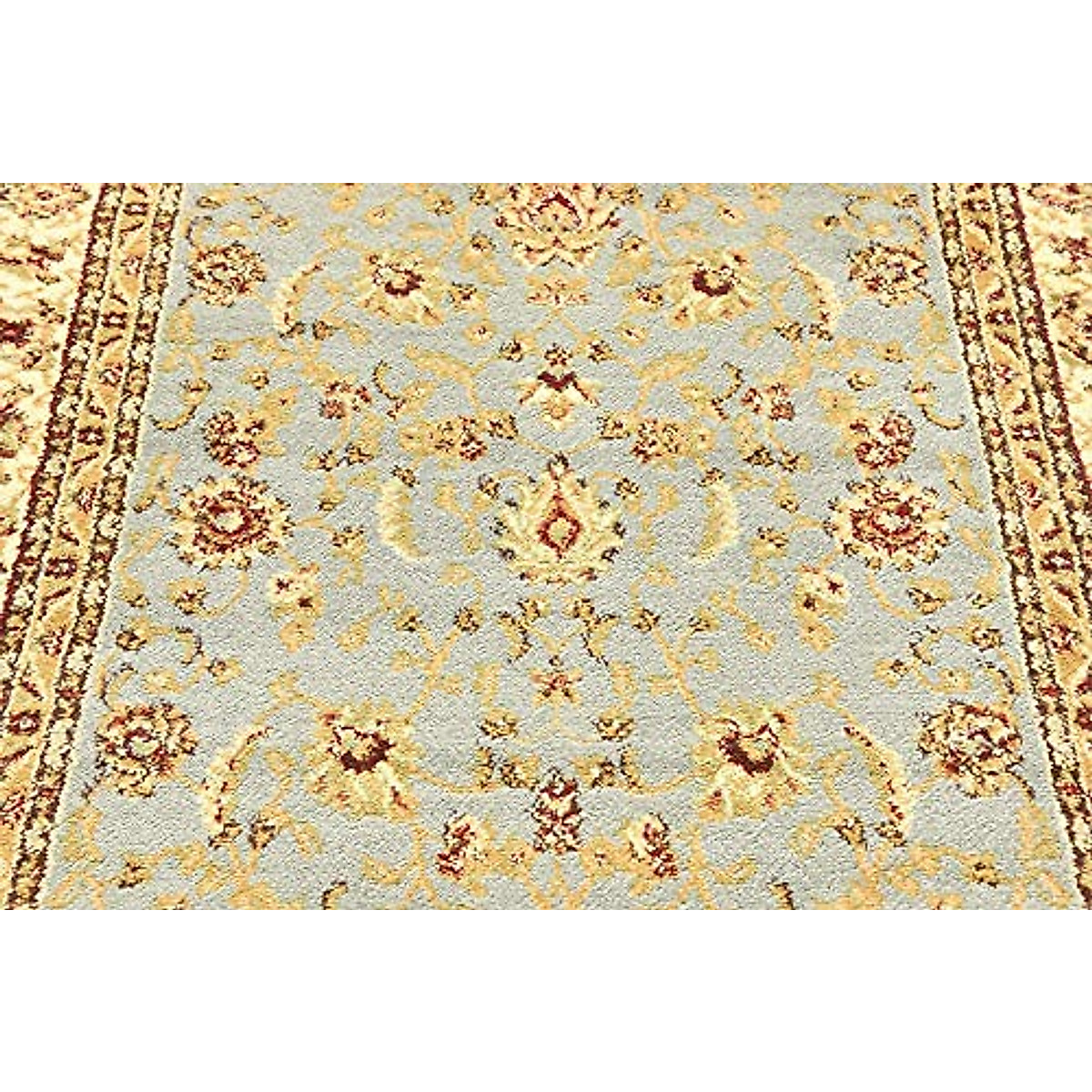 Unique Loom Voyage Collection Traditional Oriental Classic Intricate Design Area Rug (4' 0 x 6' 0 Rectangular, Light Blue/Gold)