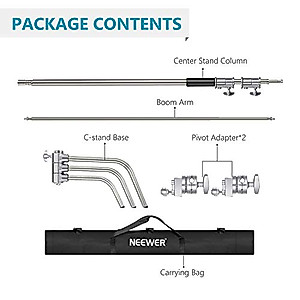 Neewer 10 Feet/3 Meters C-Stand Light Stand with 4 Feet/1.2 Meters Extension Boom Arm, 2 Pieces Grip Head and Carry Bag for Photography Studio Video Reflector, Umbrella, Monolight, etc (Basic Version)