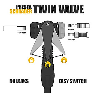 BV Bike Pump Out of Durable Steel - Bicycle Pump 160 PSI high Pressure, Bike Tire Pump 17/24 inch Smart Valve Head, Automatically Reversible Presta & Schrader, Ball Pump