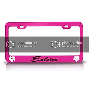Custom Brother - Eden Female Name Hibiscus Metal Car SUV Truck License Plate Frame Pn f10