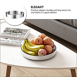 Cabilock Turntable Kitchen Storage Organizer Multifunctional Stainless Steel Organizer for Can or Seasonings (L)