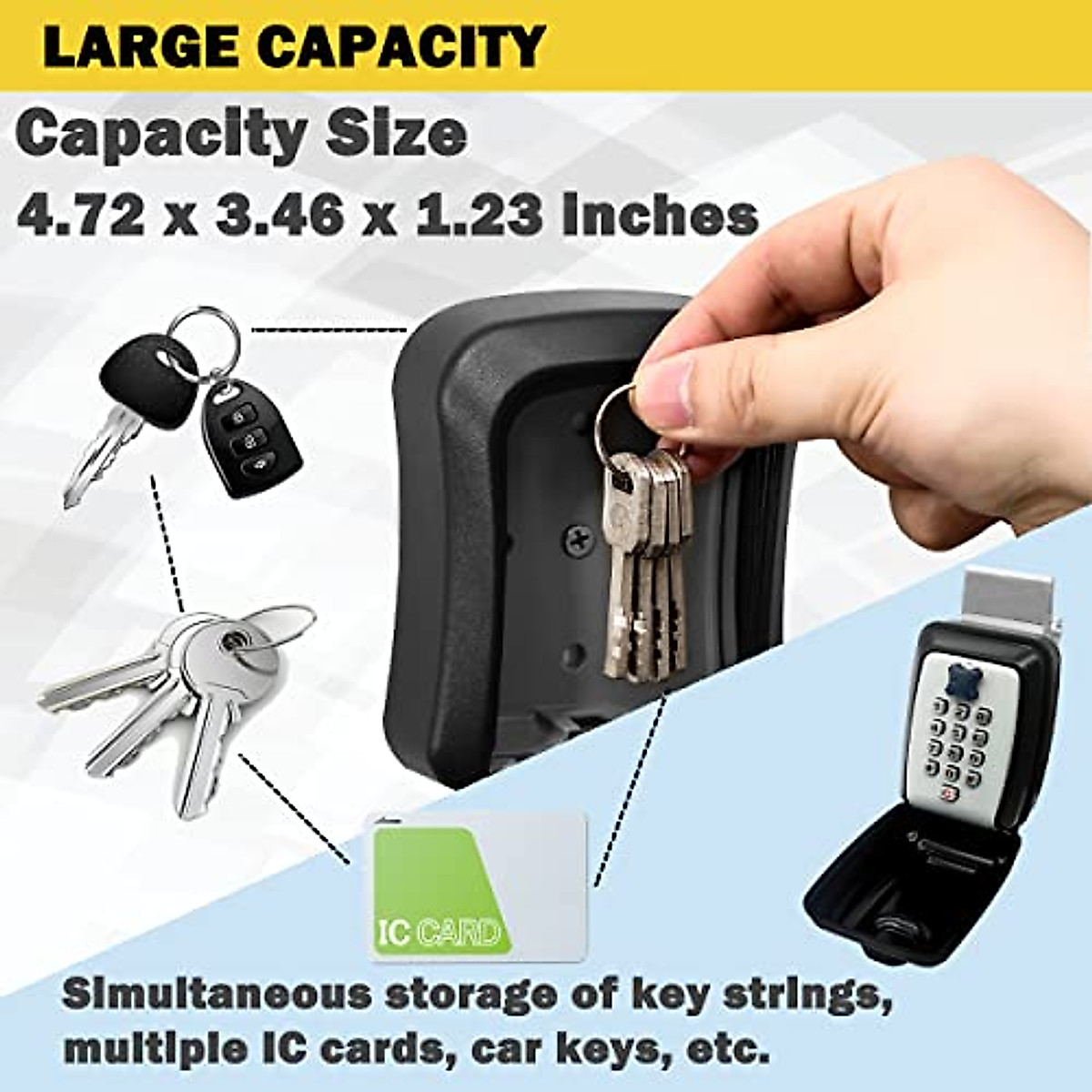 Upgrade Car Key Window Lock Box and Wall Lock Box, Car Key Lock Box window Great for Ride Share, Turo, GetAround, Car Window Key Safe Lock Box with Protective Cover to Hang on Window, 10 Year Warranty