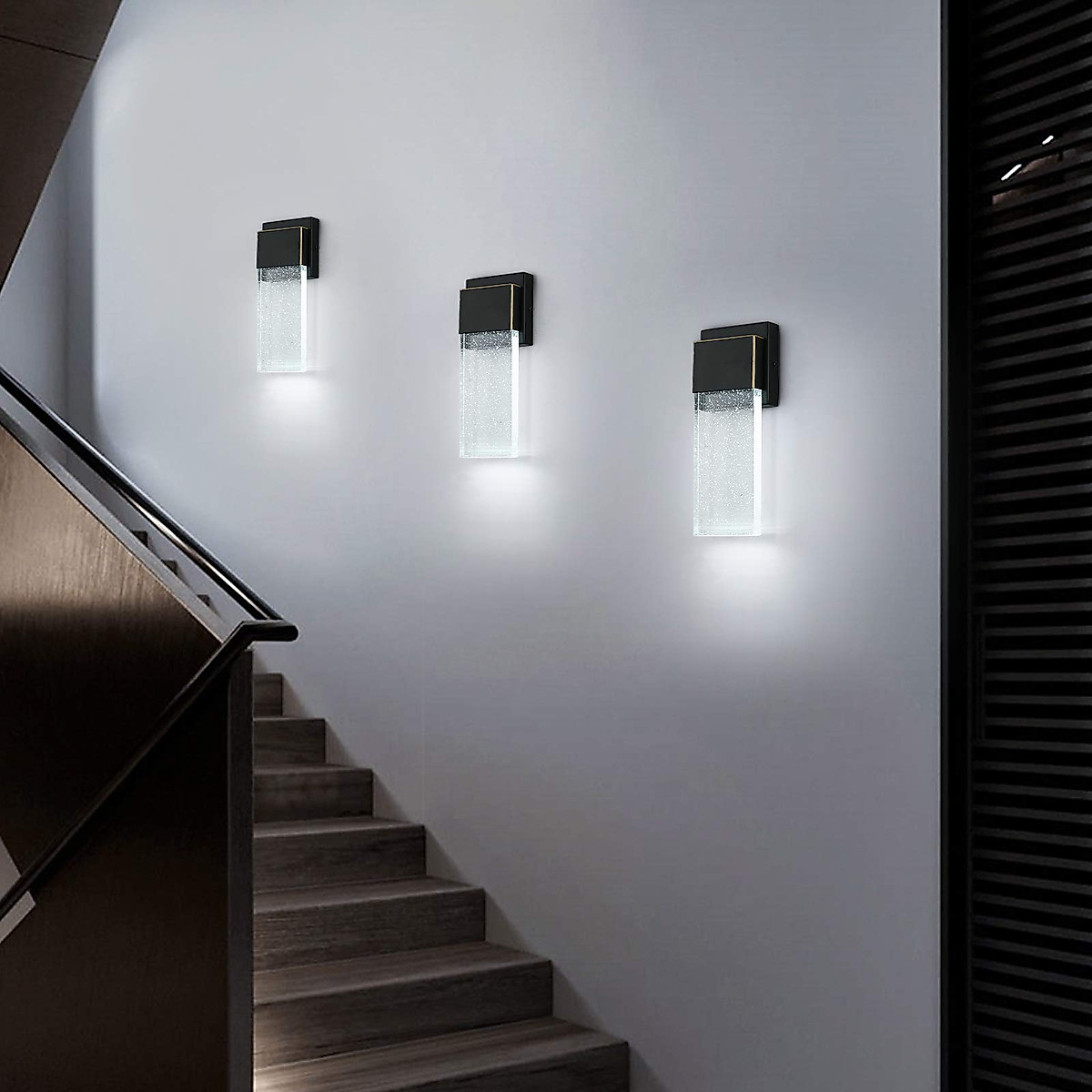 Derynome Outdoor Wall Sconce 2 Pack,Wall Light Fixture with Bubble Glass for Doorway Garden Hallway Patio Living Room,Oil Rubbed Bronze