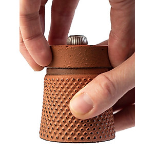 Peugeot Bali FONTE Cast Iron Pepper Mill, 8cm/3 In Orange, Black, 3.15in.
