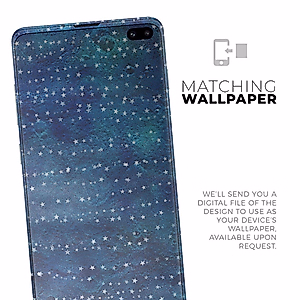 DesignSkinz The Grungy Blue Green Stars Surface Protective Vinyl Decal Wrap Skin Cover Compatible with The Samsung Galaxy S20 (Screen Trim & Back Glass Skin)
