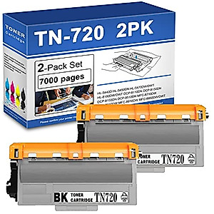 TcxLink TN720 Compatible TN-720 Black Toner Cartridge Replacement for Brother HL-5440DN DCP-8110DN MFC-8510DN Printer Toner.(2 Pack)