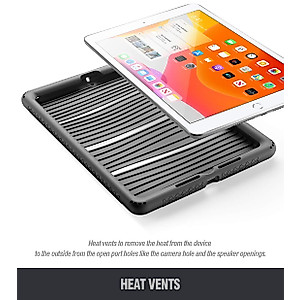 Poetic TurtleSkin Case Designed for iPad 10.2 9th Generation (2021) / 8th Generation (2020) / 7th Generation (2019), Heavy Duty Shockproof Kids Friendly Silicone Case Cover, Black