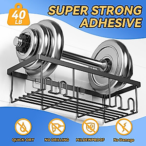 Prlsca Shower Caddy 4 Pack - Adhesive Shower Organizer, Wall Shelf for Inside Shower Storage with Soap Dish&Hook，No Drilling Rustproof Shower Shelves for Home Decor & Bathroom Accessories & Kitchen