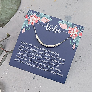ENSIANITH Tribe Necklace Morse Code Necklace Best Friends Gift Tribe Gift Love My Tribe Friendship Necklace (Tribe MCne)