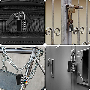 KeeKit Combination Padlock, 4 Digit Combination Lock, Resettable Waterproof Gate Lock for Locker, Gym, Fence, Case, School & Employee Locker, Toolbox – 2 Pack, Black