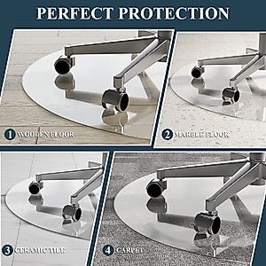 KIAYACI Glass Chair Mat for Carpet or Hard Floor Tempered Glass Glass Table Top Table Mat 36" Round x 1/4" Thick,Clear