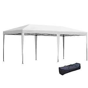 Outsunny 10' x 20' Pop Up Canopy Tent, Upgraded Heavy Duty Tents for Parties, Outdoor Instant Gazebo Sun Shade Shelter with Carry Bag, for Catering, Events, Wedding, Backyard BBQ, White