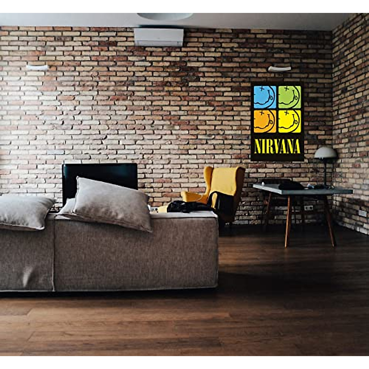 Nirvana - Music Poster (4 Colored Smileys - Logos) (Size: 24" x 36")