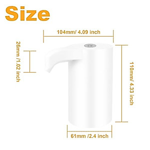 MJIYA Water Dispenser for 5 Gallon Bottle - Safe and Durable Electric Pump with Universal Compatibility - Convenient USB Charging Battery - Easy to Use and Portable - for Home, Camping, and Office