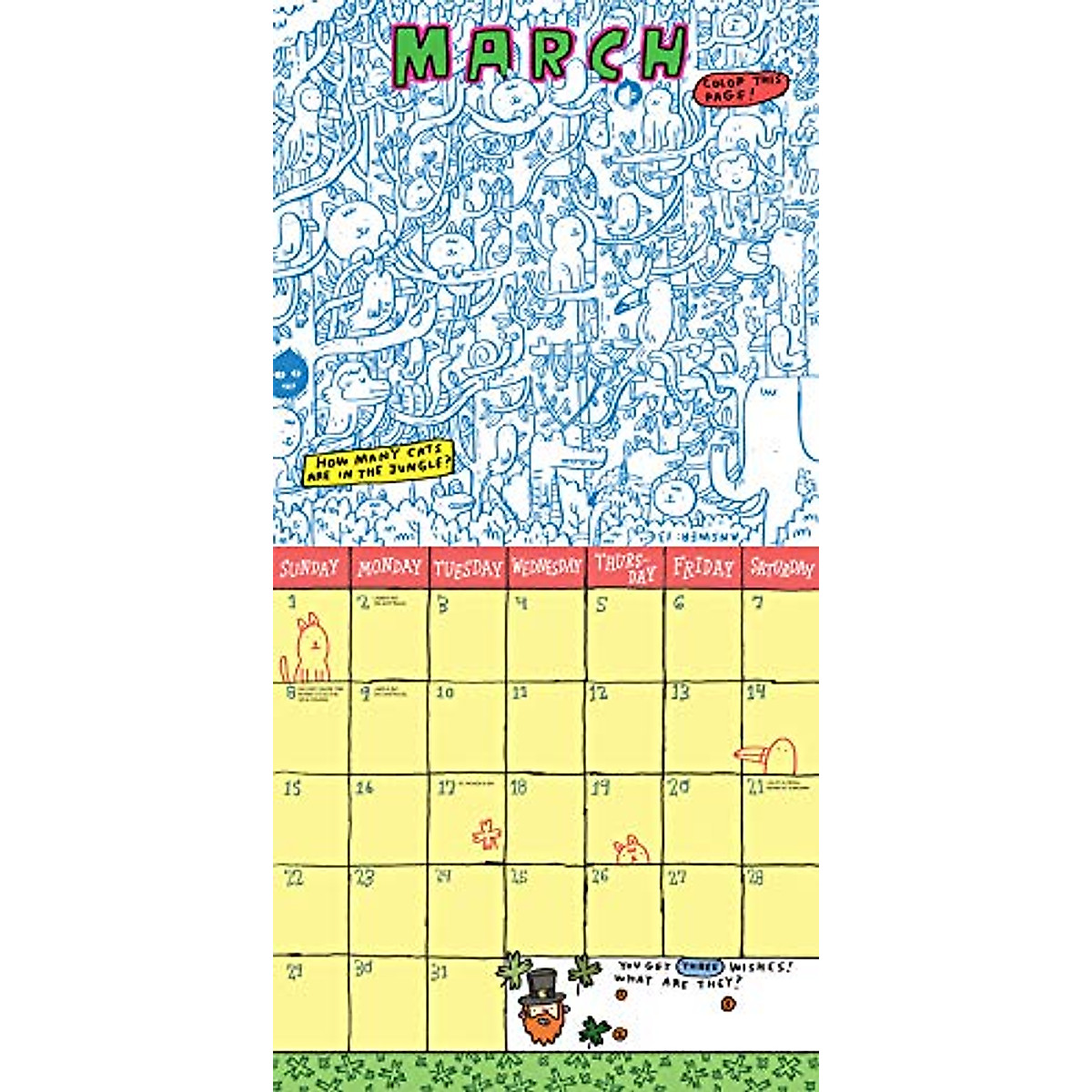 Kid's Awesome Activity Wall Calendar 2020