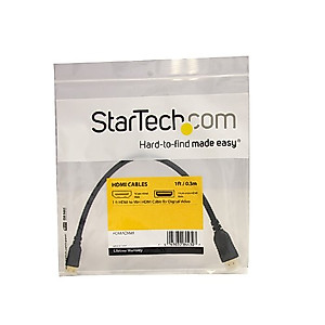 StarTech.com 1 ft High Speed HDMI Cable with Ethernet - HDMI to HDMI Mini- M/M (HDMIACMM1),Black