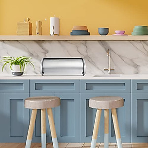 Oggi Stainless Steel Roll Top Bread Box, Silver, 17.50 Inch by 7.50 Inch by 11.50 Inch