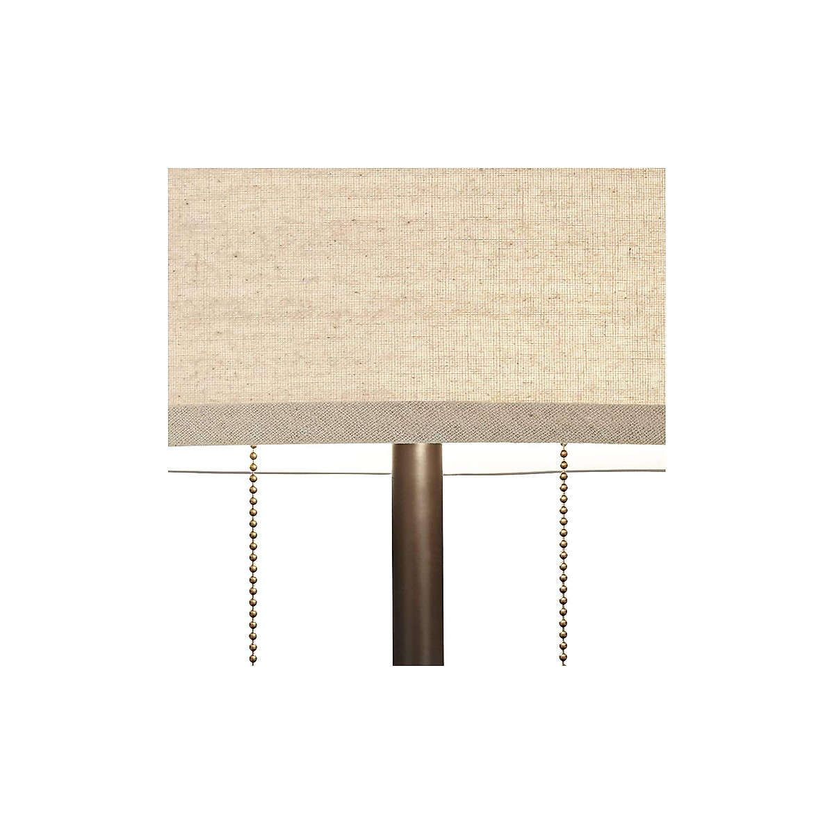 Franklin Iron Works Bernie Industrial Nightstand Table Lamp 25" High Set of 2 with Hotel Style USB Charging Port Rich Bronze Metal Fabric Drum Shade for Living Room Desk Bedroom House Bedside Home