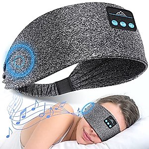 Sleep Headphones Elastic Sleeping Headband 10Hrs Bluetooth Music Eye Mask with Soft Cozy Earbuds Comfortable Earphones for Side Sleepers(Elastic One Size Fits Most)