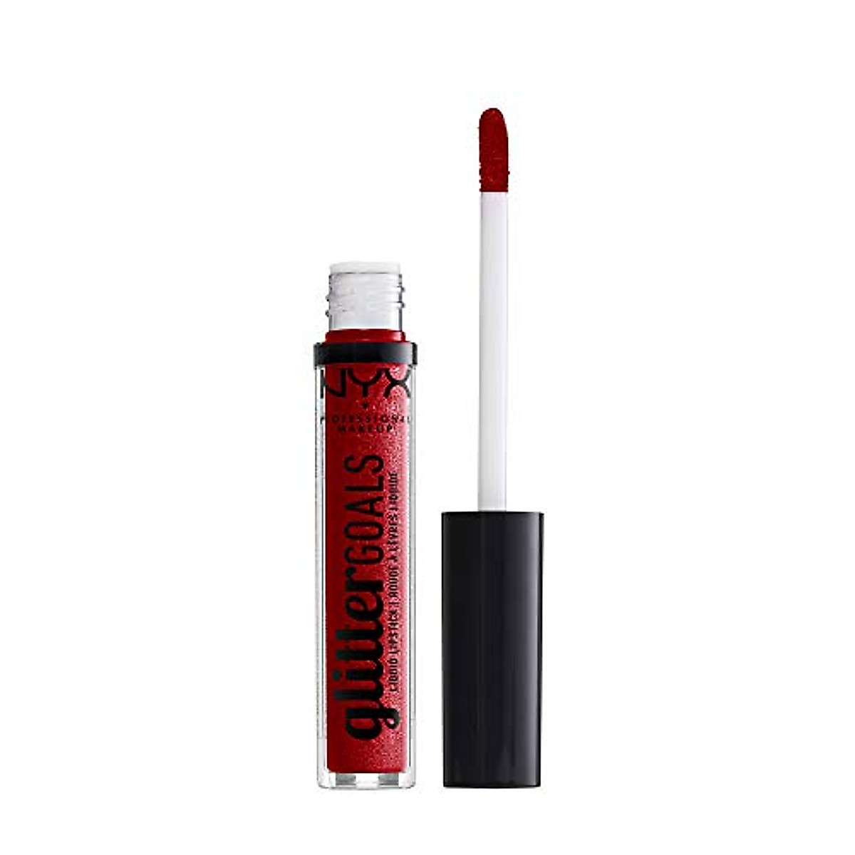 NYX PROFESSIONAL MAKEUP Glitter Goals Liquid Lipstick - Cherry Quartz, Red With Magenta Glitter