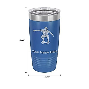 LaserGram 20oz Vacuum Insulated Tumbler Mug, Skateboarding, Personalized Engraving Included (Dark Blue)