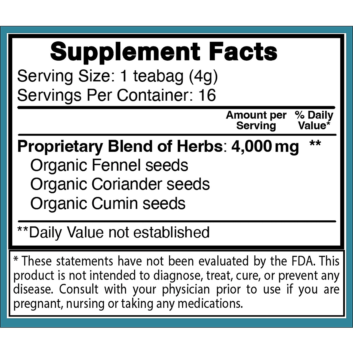 DelighTeas Organic Digest & Detox CCF Tea | Eco-friendly, Compostable Pyramid Tea Bags | Ayurvedic Cumin, Coriander, Fennel Tea | USDA Organic, Caffeine Free, Kosher | 16 Tea Bags, 4g each