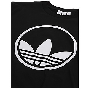 adidas Originals mens Circle Trefoil Shorts Sleeve Tee Black Medium