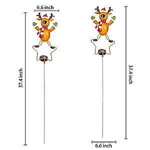 tioili Metal Reindeers Christmas Outdoor Solar Light, Christmas Outdoor Decorations Solar, Waterproof Christmas Stakes Lights for Home Outdoor Courtyard Lawn Walkway Driveway