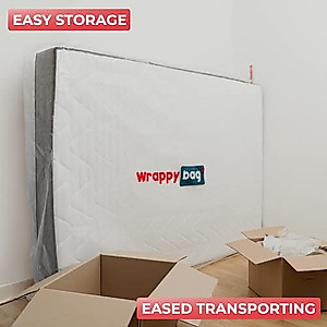 Wrappybag® – Protective Plastic Mattress Bag — Queen Size — Waterproof, Anti-Tear Storage Bag — for House Moves, Storage and Transport