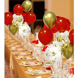 Graduation Decorations Red Gold 2024/Red Gold Graduation Party Decorations 2024 USC/Red Gold Balloons of 30pcs for Birthday Party/Christmas/Picnic Party Red Gold