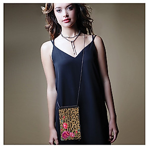 Mary Frances Flowers Gone Wild Beaded Crossbody Phone Bag, Multi