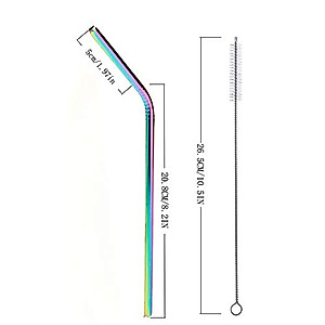 Stainless Steel Straws Iridescence Colors, Fits 30 oz Tumbler, Extra Long Reusable Ecofriendly