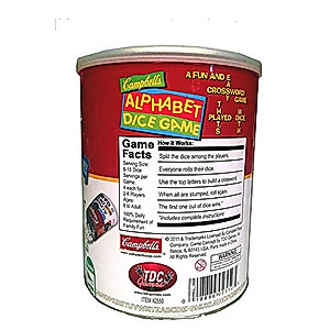 TDC Games Campbell's Alphabet Dice Game, Great for Party Favors, Travel Games, Family Games, Camping Games, Games for Family Game Night, Yard Games for Adults and Family