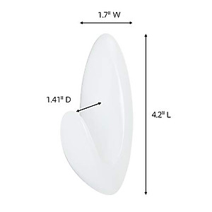 Command BATH17-ES-E 051141958392 Towel, Large, Clear Frosted, 1-Hook, 1 Water-Resistant Strip (BATH17-ES)