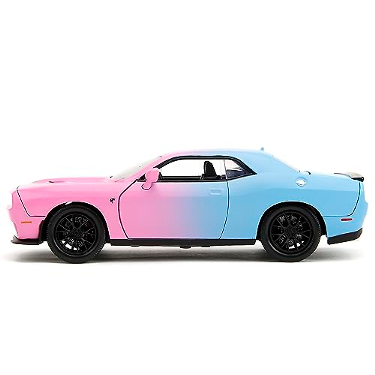 2015 Challenger SRT Hellcat Pink and Blue Pink Slips Series 1/24 Diecast Model Car by Jada 34658