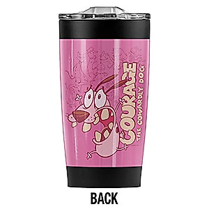 Courage the Cowardly Dog Running Scared Stainless Steel Tumbler 20 oz Coffee Travel Mug/Cup, Vacuum Insulated & Double Wall with Leakproof Sliding Lid | Great for Hot Drinks and Cold Beverages